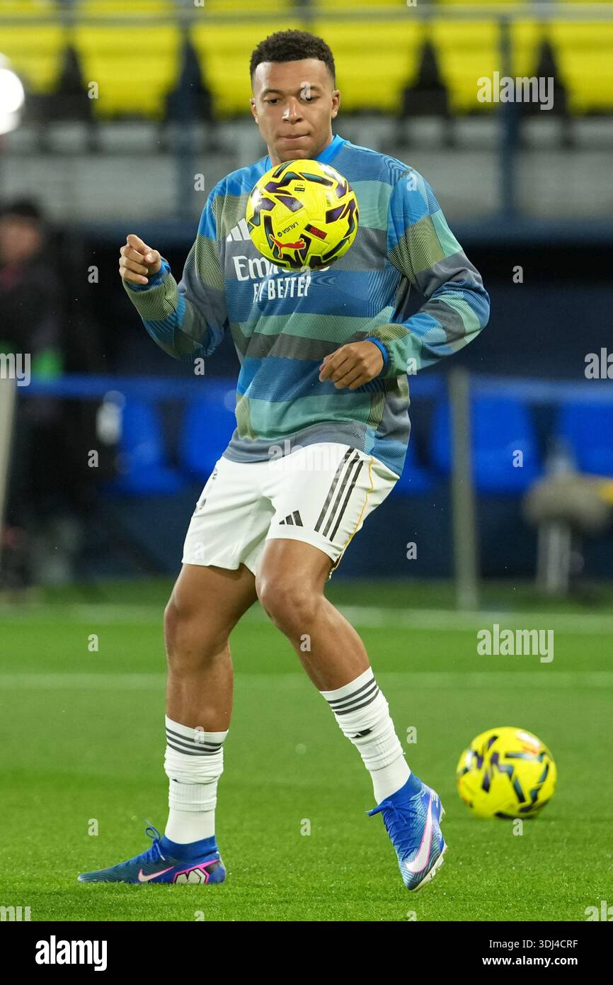 Real Madrid's Kylian Mbappe controls the ball before a Spanish La Liga ...