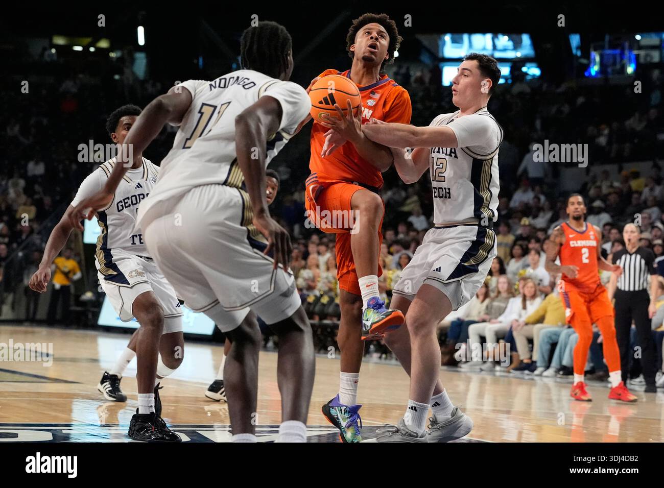 during the second half of an NCAA college basketball game against ...