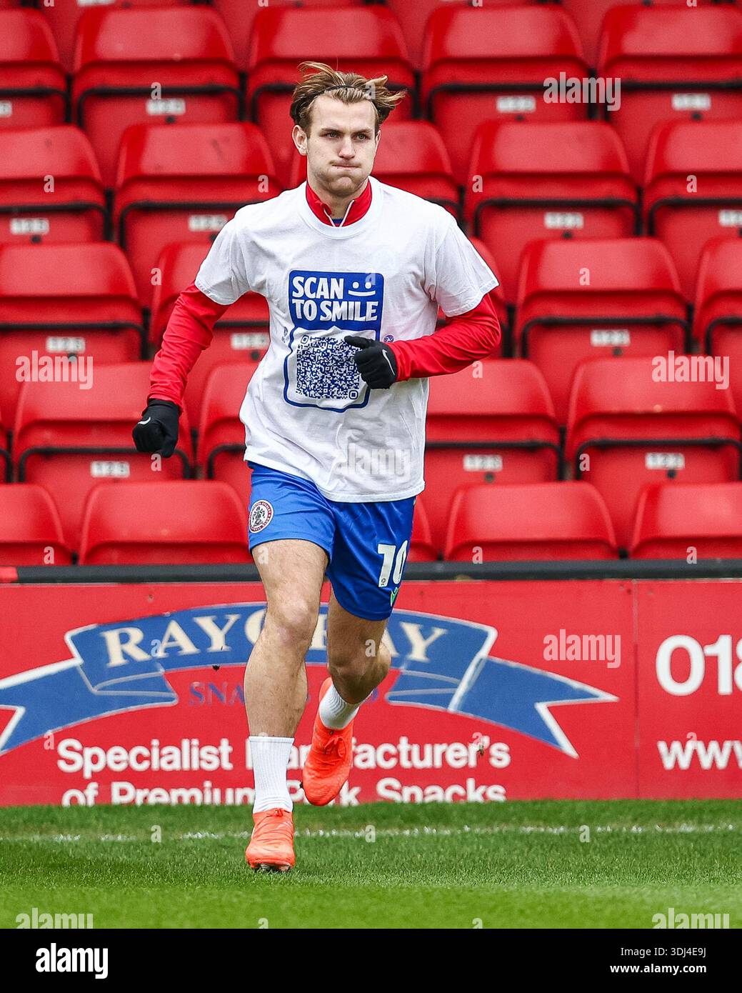 10, Alex Henderson of Accrington Stanley at warm up during the Sky Bet ...