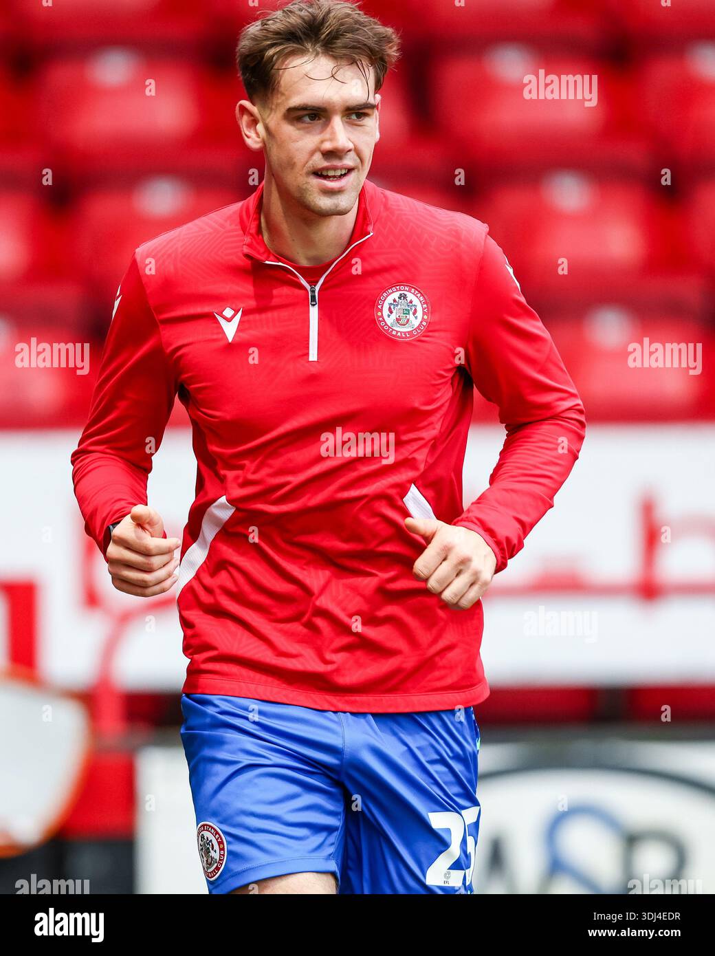 25, Josh Smith of Accrington Stanley at warm up during the Sky Bet ...
