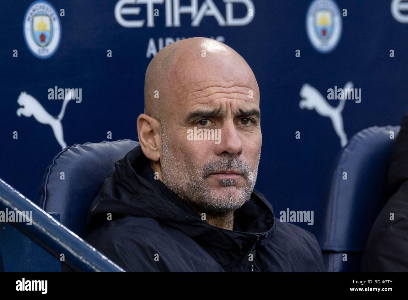 Manchester City F.C. manager Pep Guardiola during the Premier League ...