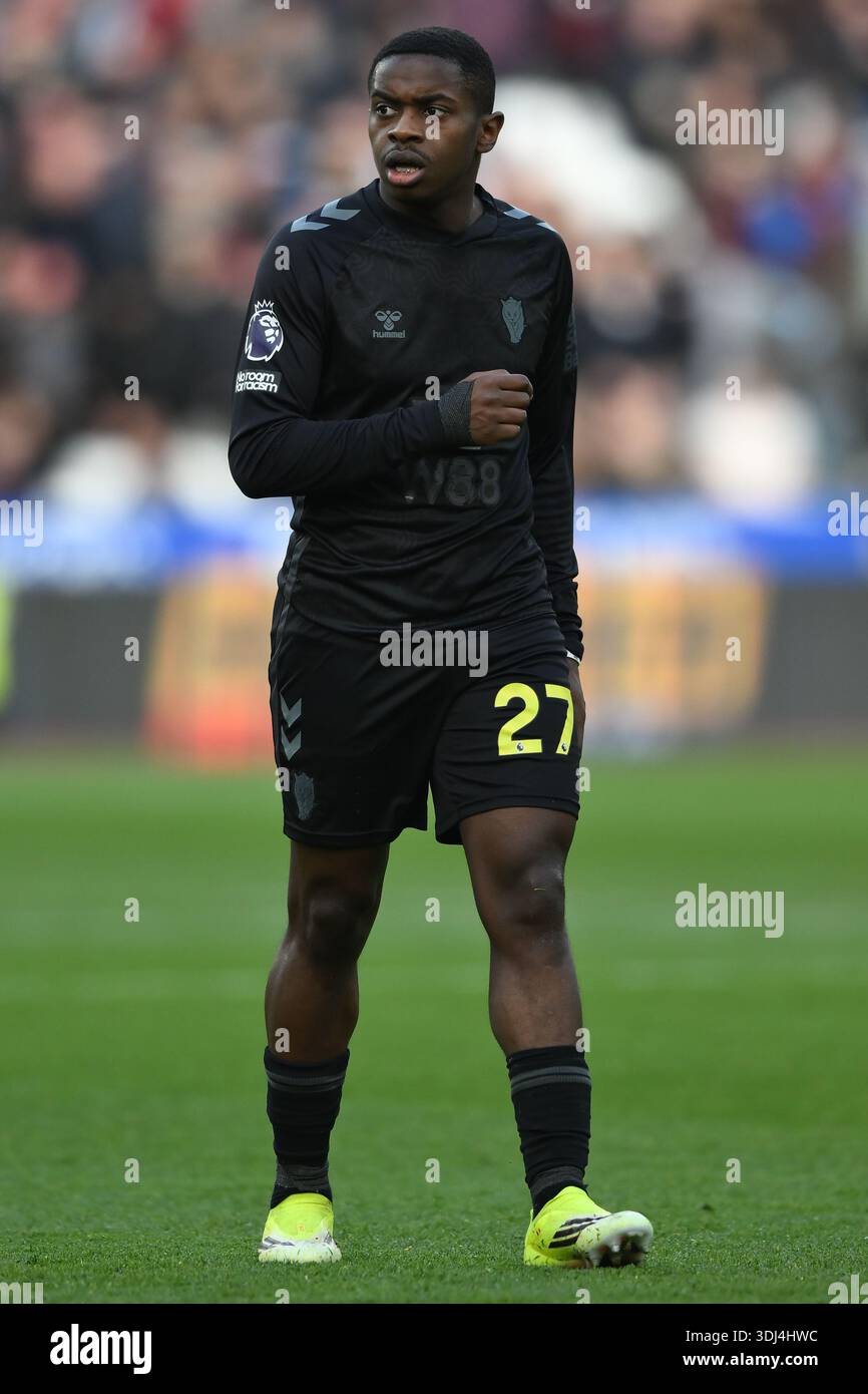 Noah Sadiki of Sunderland AFC looks on during the Premier League match ...