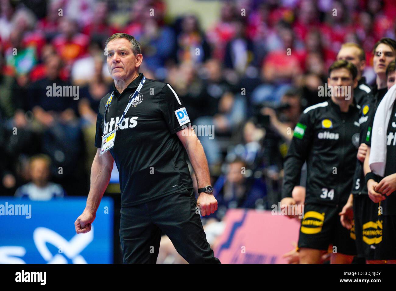 Herning, Denmark 20260124. Germany's coach Alfred Gislason during the ...