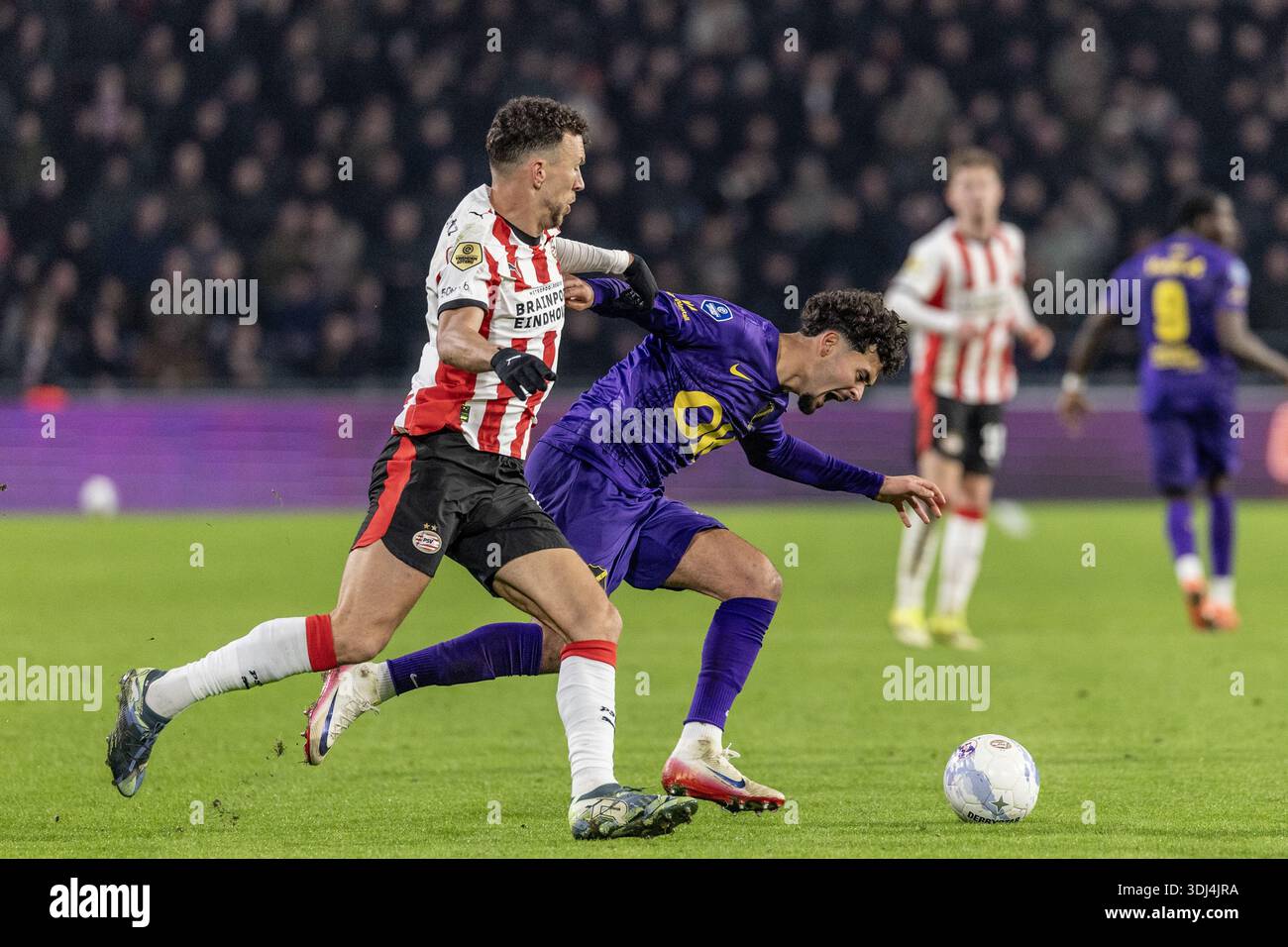 EINDHOVEN - (L-R) Ivan Perisic of PSV Eindhoven, Rio Hillen of NAC ...