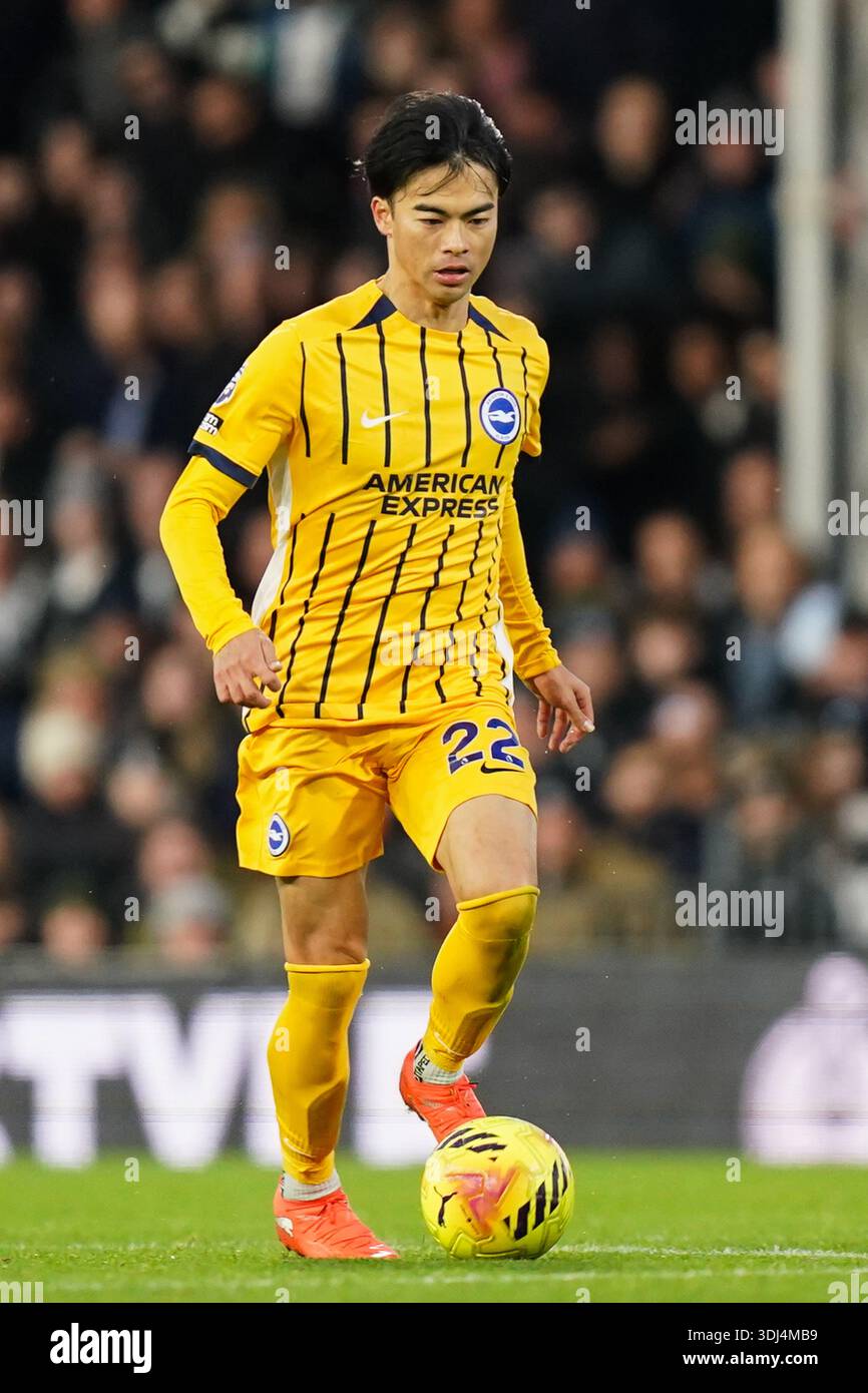 Kaoru Mitoma of Brighton & Hove Albion during the Fulham v Brighton ...