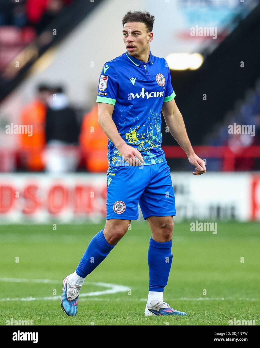 11, Isaac Sinclair of Accrington Stanley looks to his right during the ...
