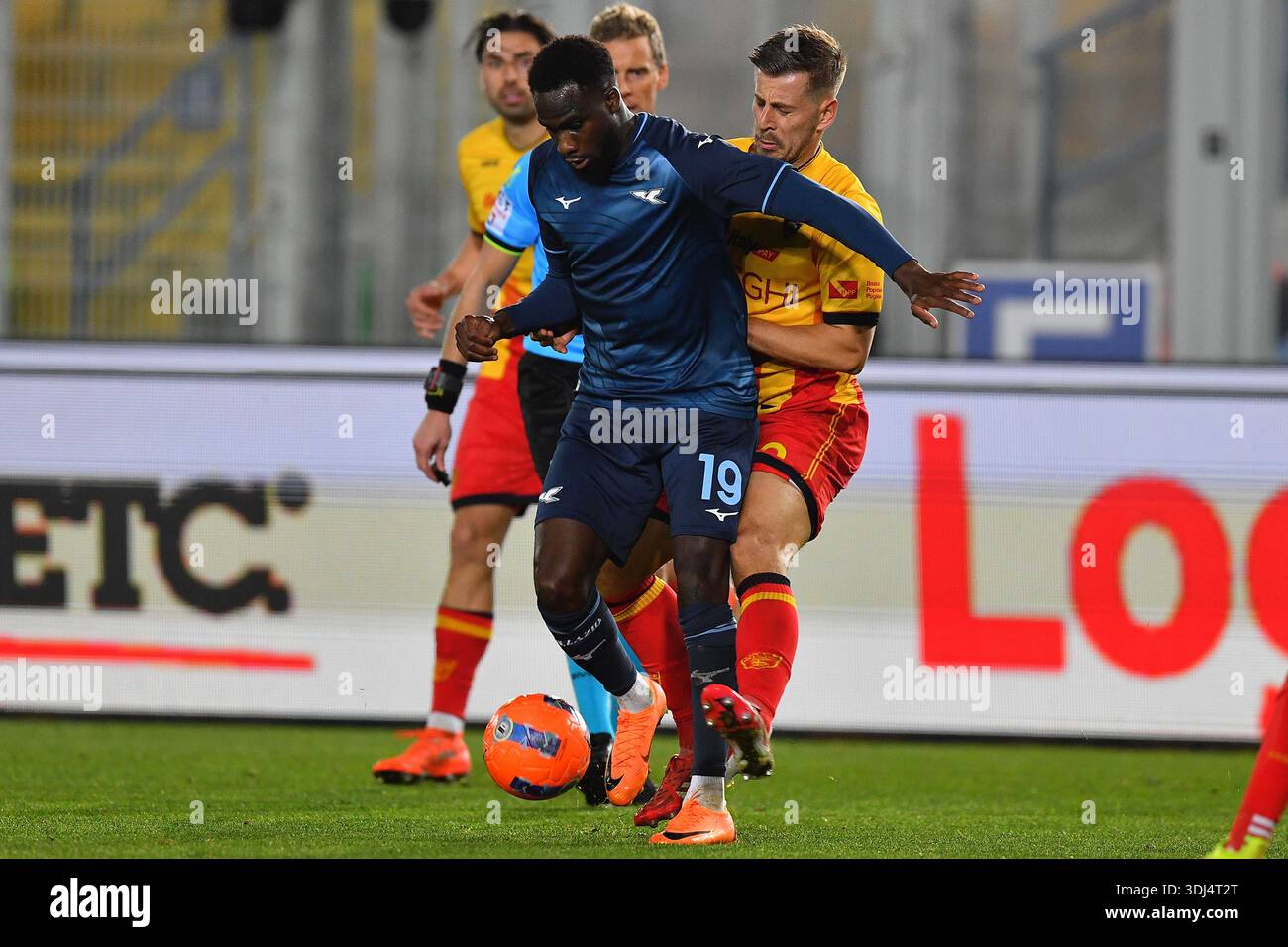 Lecce's Defensive midfielder Ylber Ramadani (20) and Lazio's striker ...