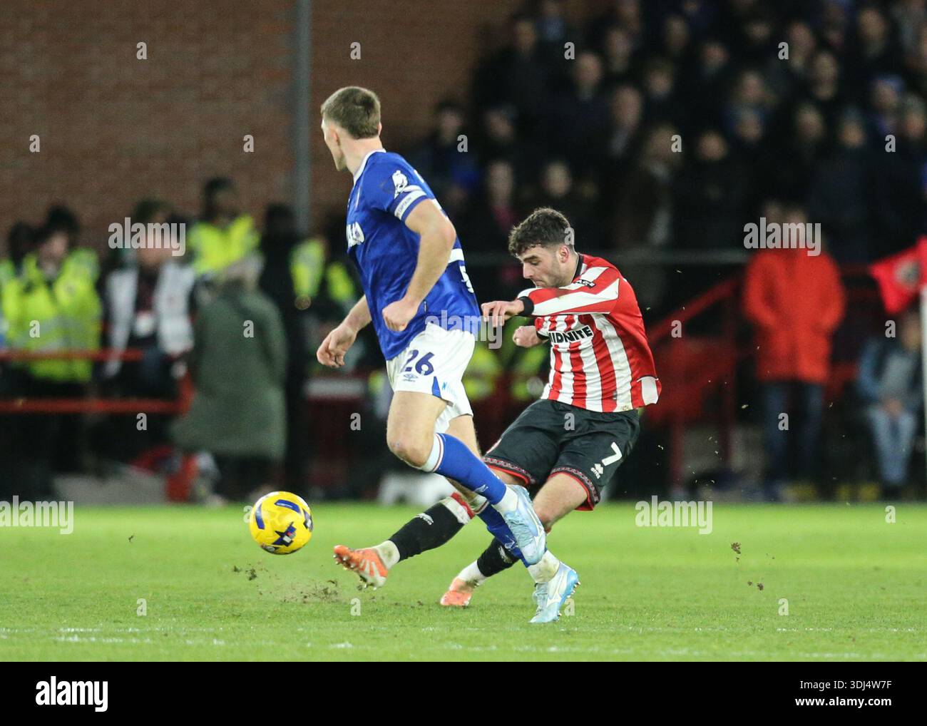 Thomas Cannon of Sheffield United tries a shot from his own half during ...