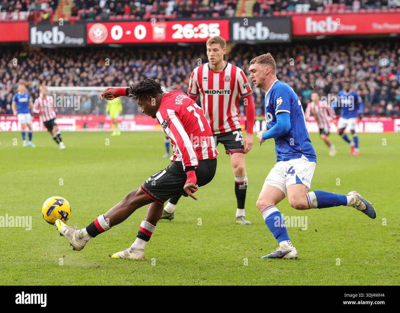 Andre Brooks of Sheffield United clears the ball up field during the ...