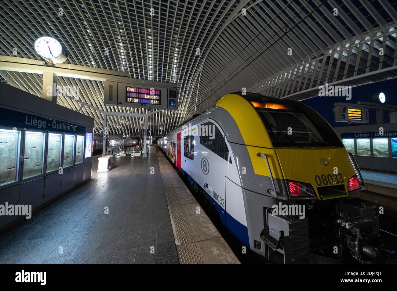 A Belgian passenger train standing at Liège-Guillemins railway station ...