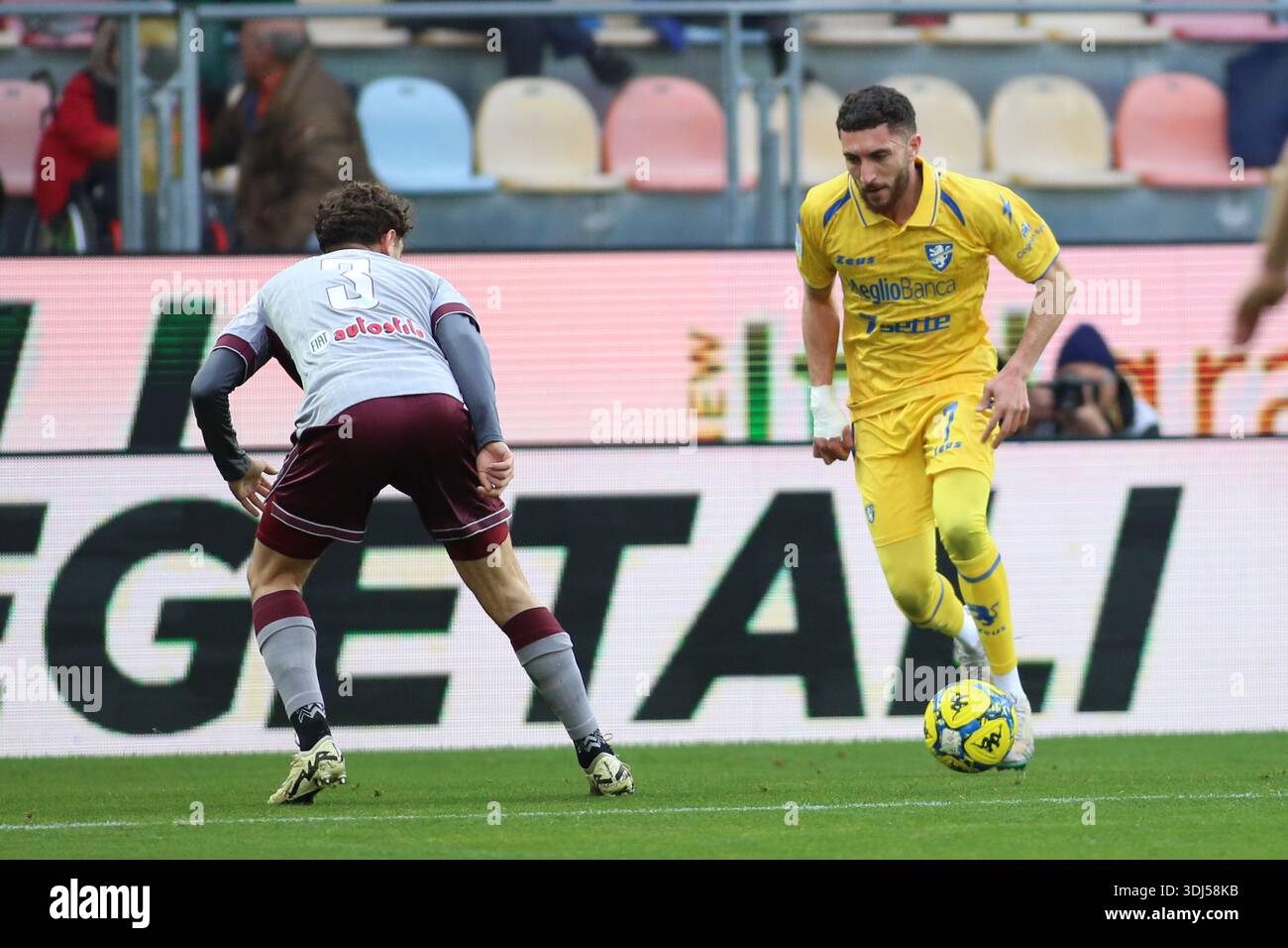 Fares Ghedjemis of Frosinone Calcio Andrea Bozzolan is in action during ...