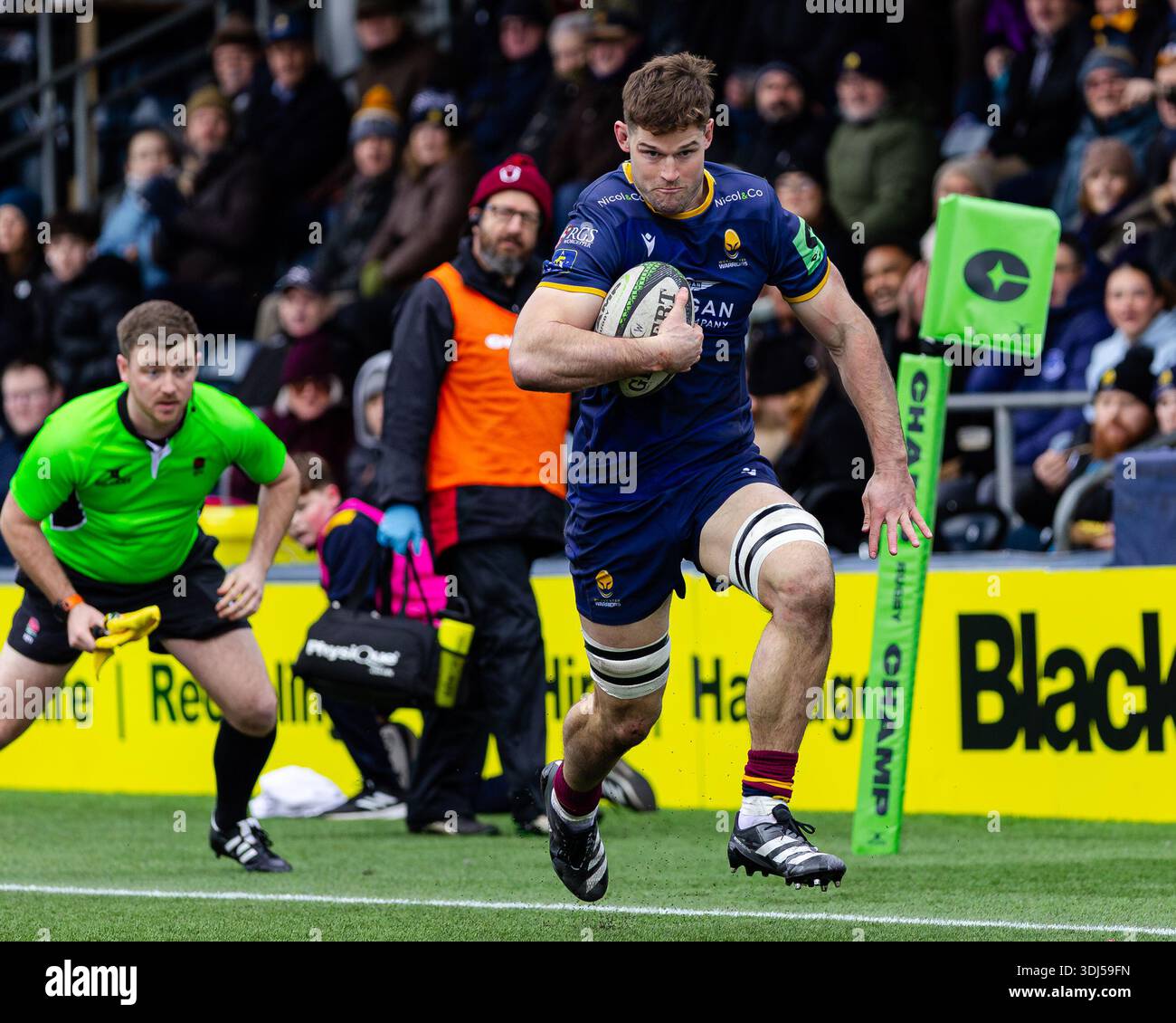 Worcester, England, 24 January 2026 Tim Anstee of Worcester Warriors ...