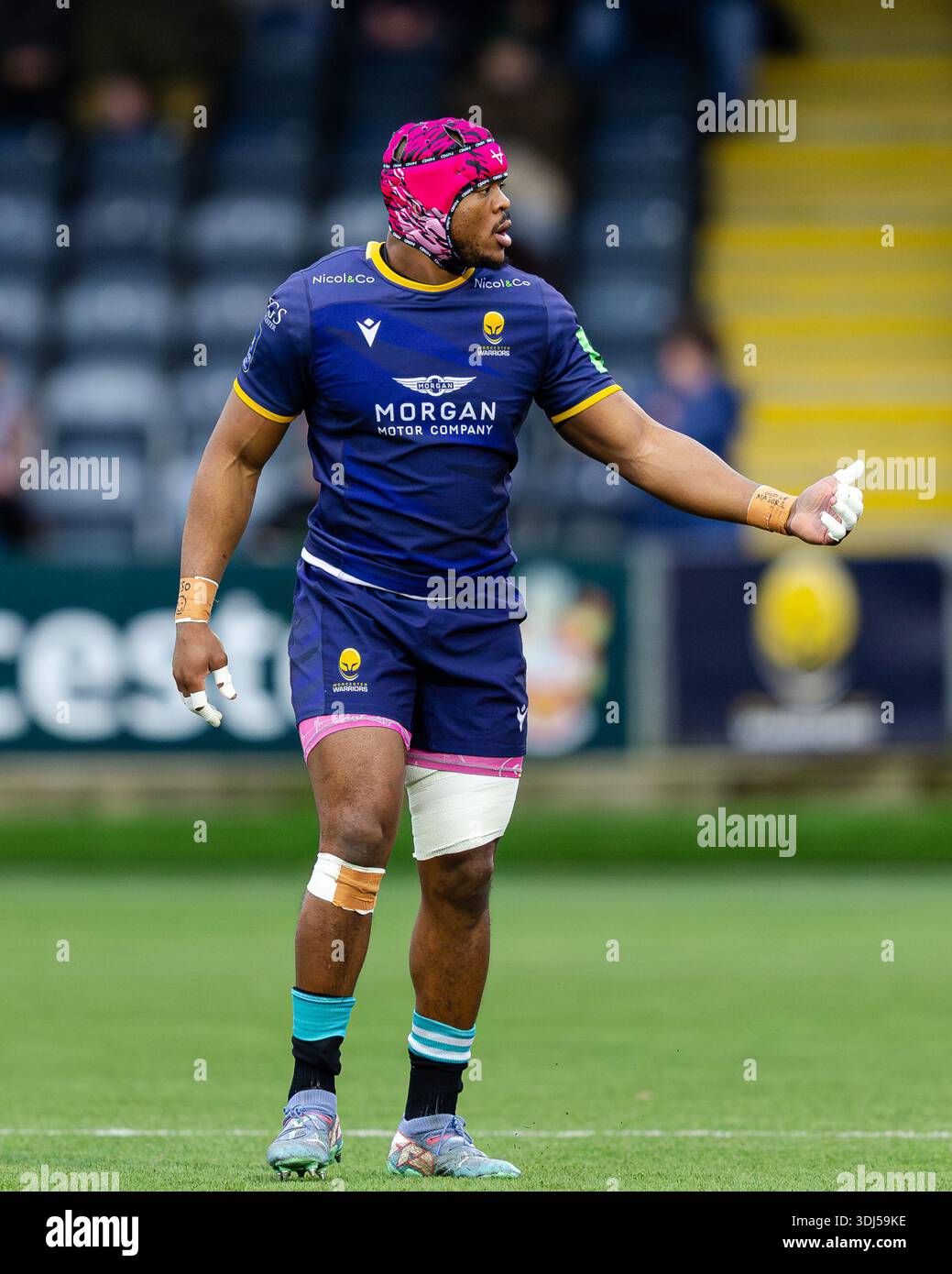 Worcester, England, 24 January 2026 Thabo Ndimande of Worcester ...