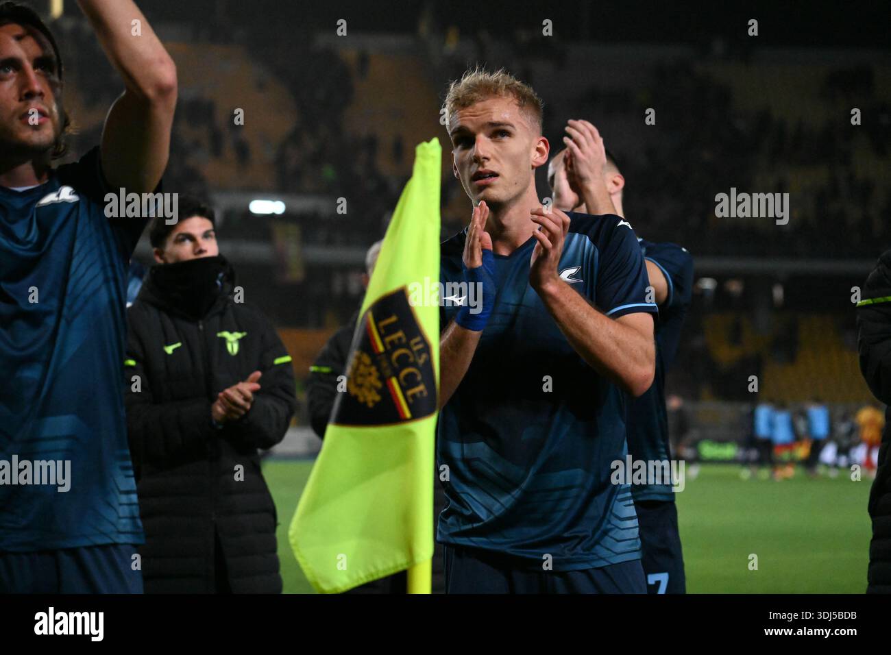 Guslav Tang Isaksen (SS Lazio)under the away fans at the end of the ...