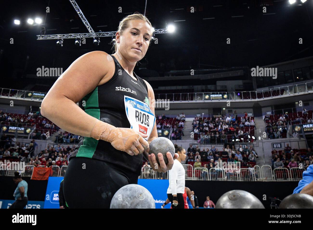 DUESSELDORF, GERMANY - JANUARY 24: Fanny Roos (SWE) during the shot put ...