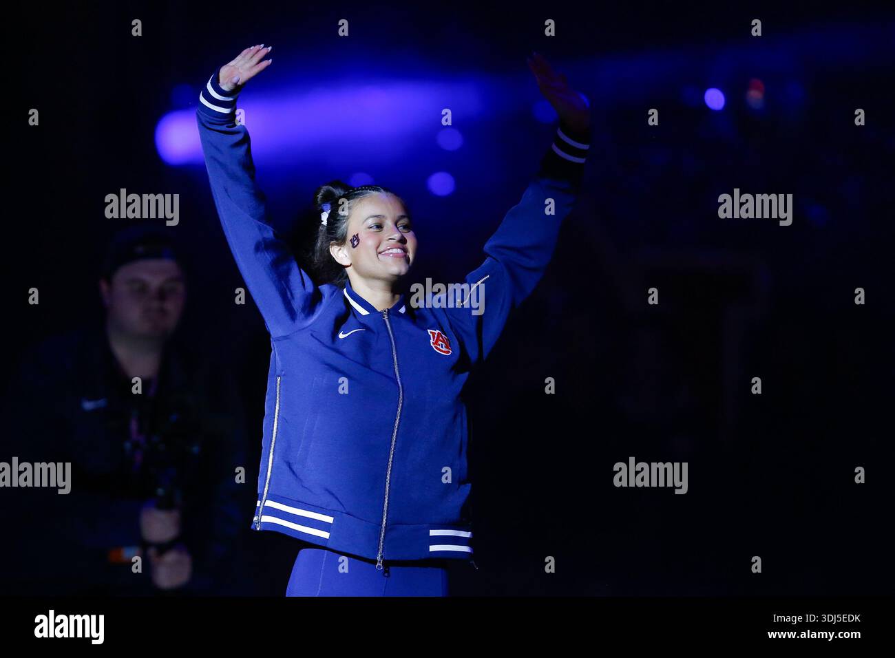 Auburn's Brynn Torry is introduced prior to an NCAA gymnastics meet ...