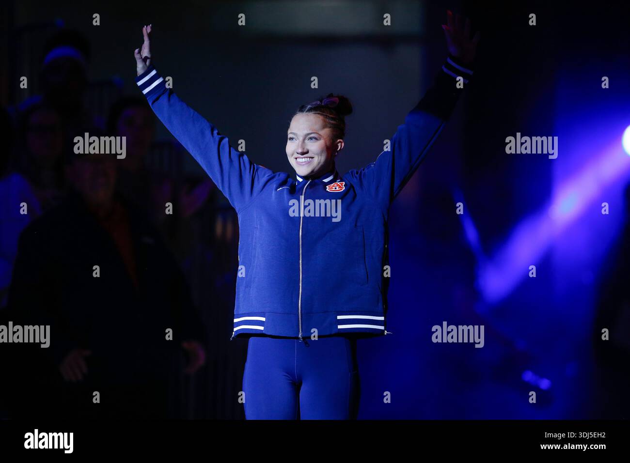 Auburn's Alex Irvine is introduced prior to an NCAA gymnastics meet ...