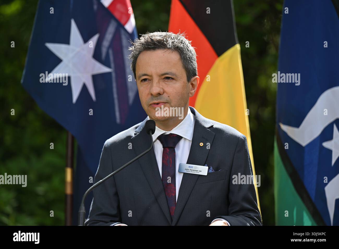 National Australia Day Council Chair John Foreman speaks during a ...