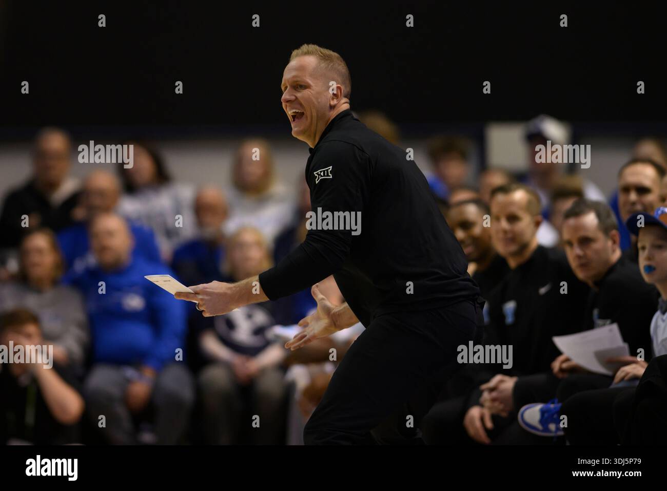 BYU head coach Kevin Young reacts during the first half of an NCAA ...