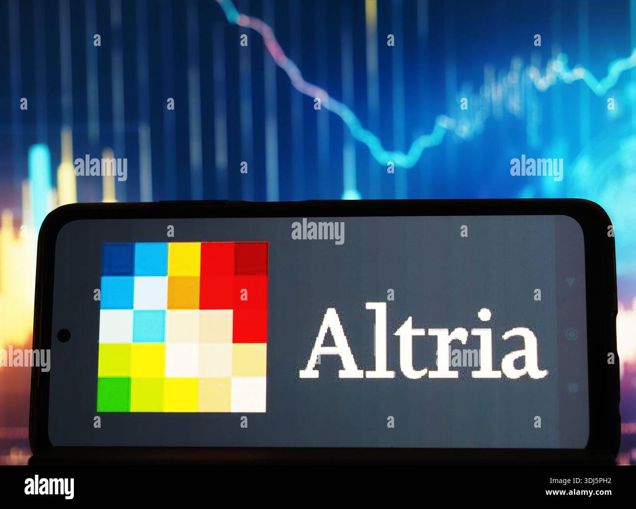 In this photo illustration, the Altria Group, Inc. logo seen displayed ...