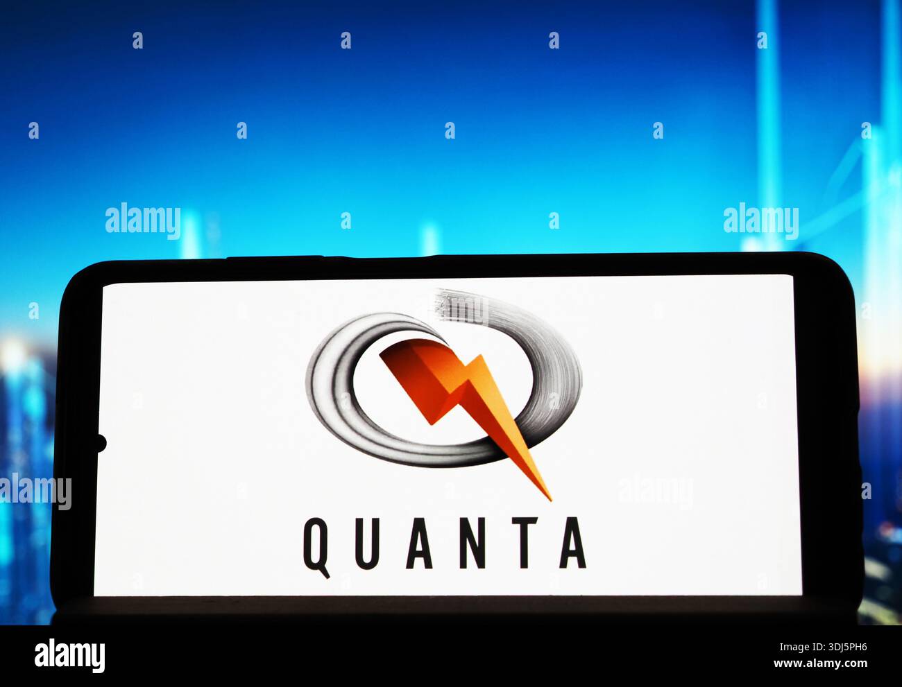 In this photo illustration, the Quanta Technology LLC logo seen ...