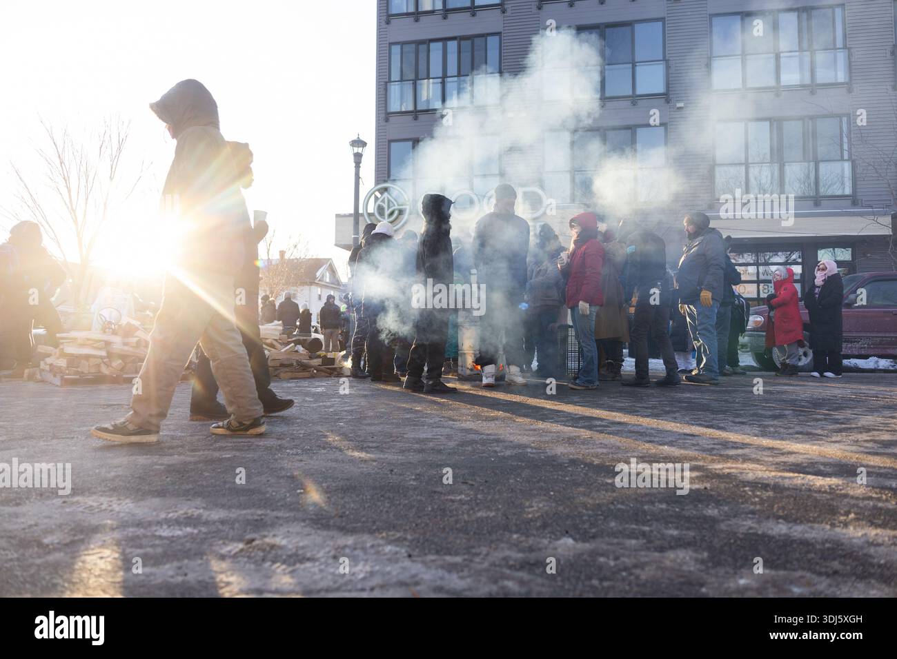 Minnesota residents gather near the memorial of Alex Pretti, shot by ...