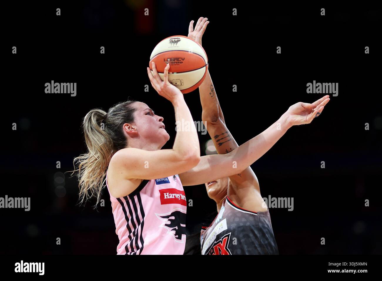 Keely Froling of the Flames drives to the basket during the WNBL Round ...