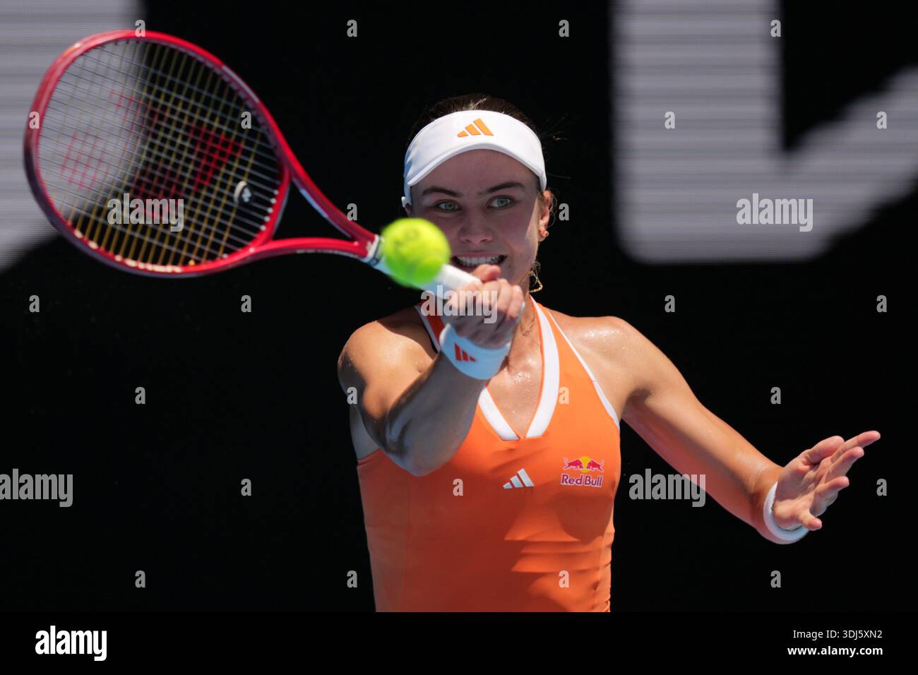 Iva Jovic of the U.S. plays a forehand return to Yulia Putintseva of ...