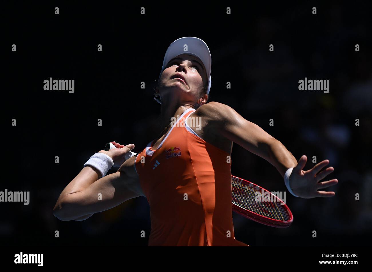 Iva Jovic of the USA prepares to serve during the Women’s 4th round ...