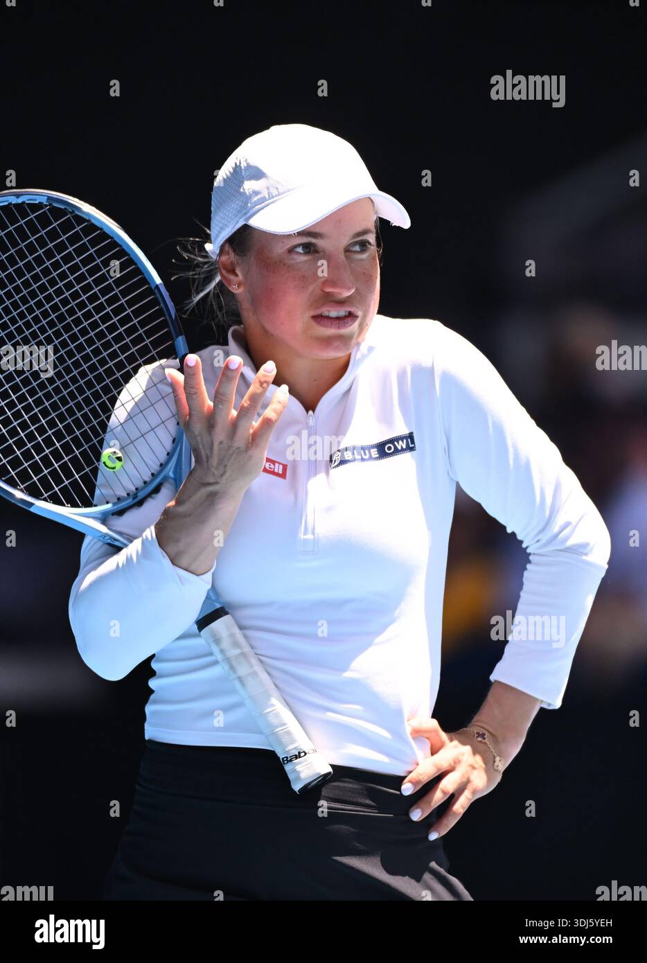 Yulia Putintseva of Kazakhstan reacts during the Women’s 4th round ...