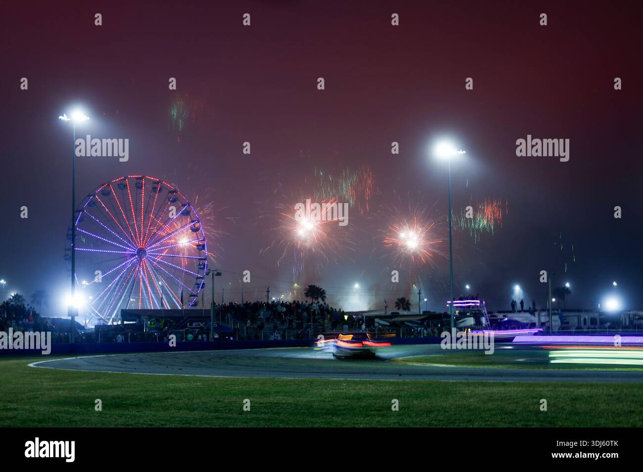 DAYTONA BEACH, FL - JANUARY 24: A fireworks show during the Rolex 24 at ...
