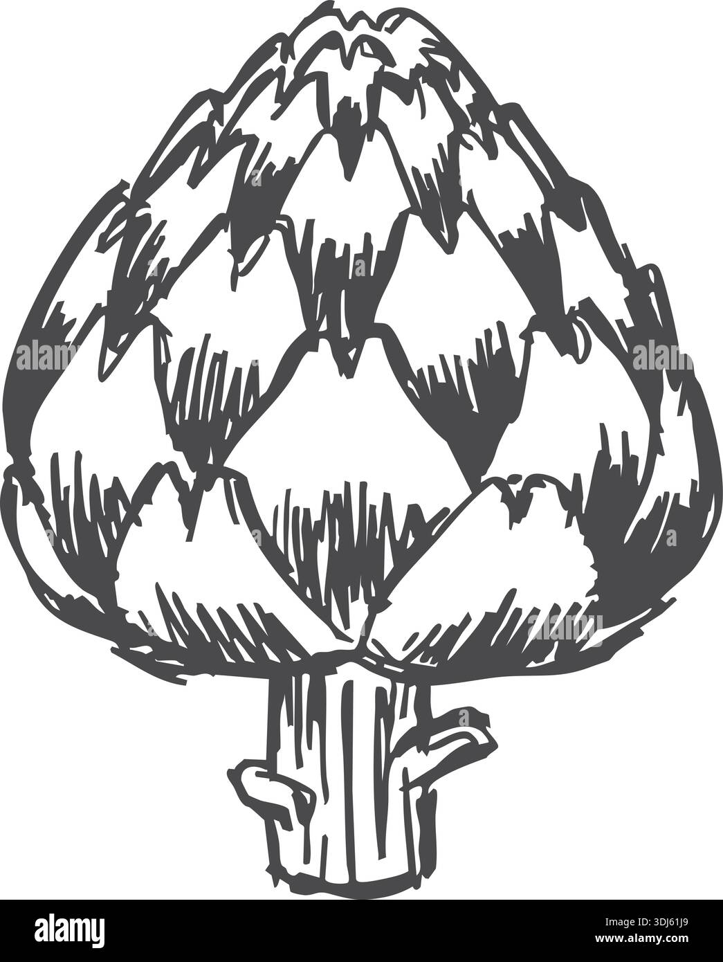 Black and white hand drawn sketch of a leafy tree canopy with a short ...