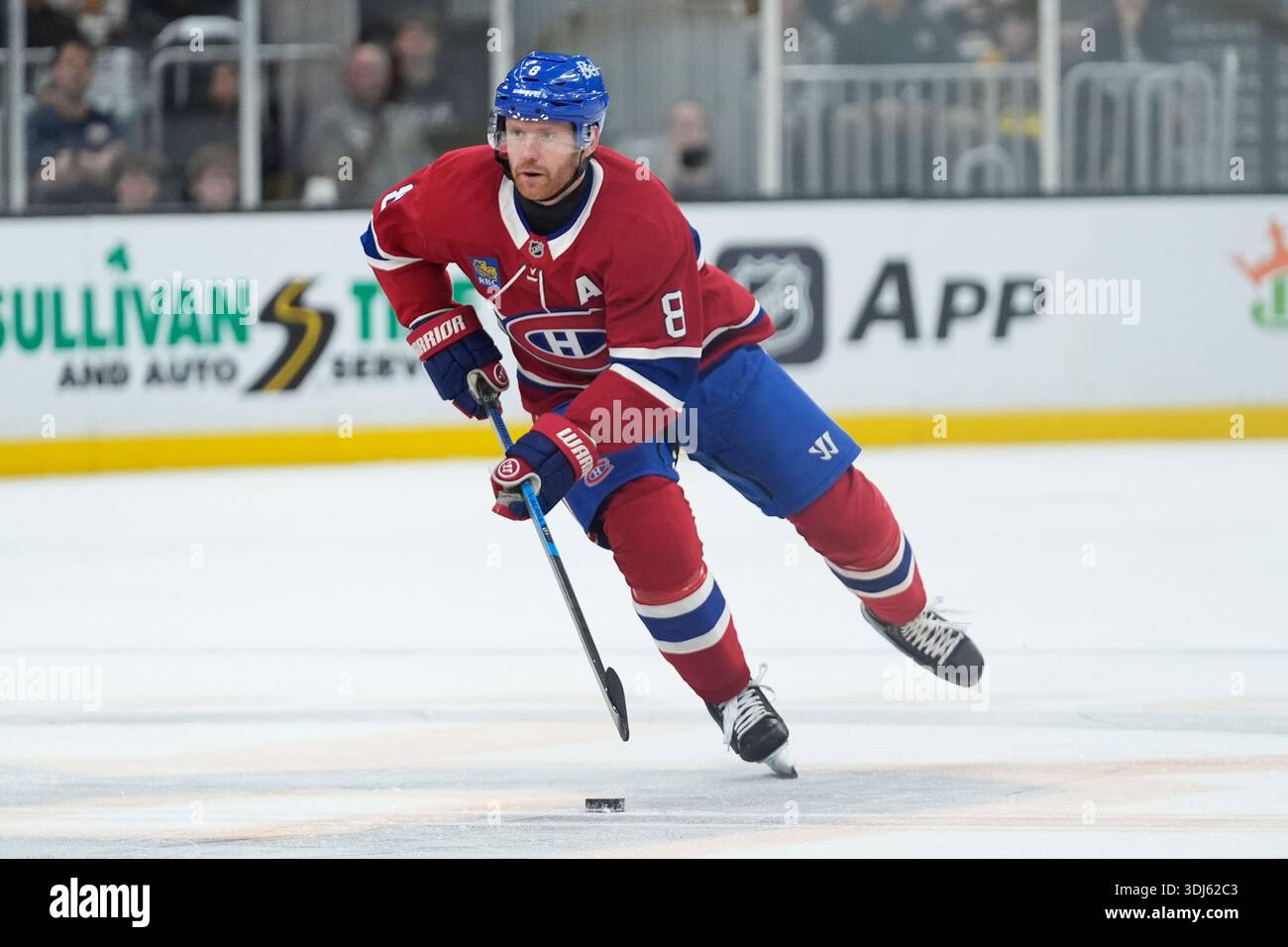Montreal Canadiens defenseman Mike Matheson (8) carries the puck over ...