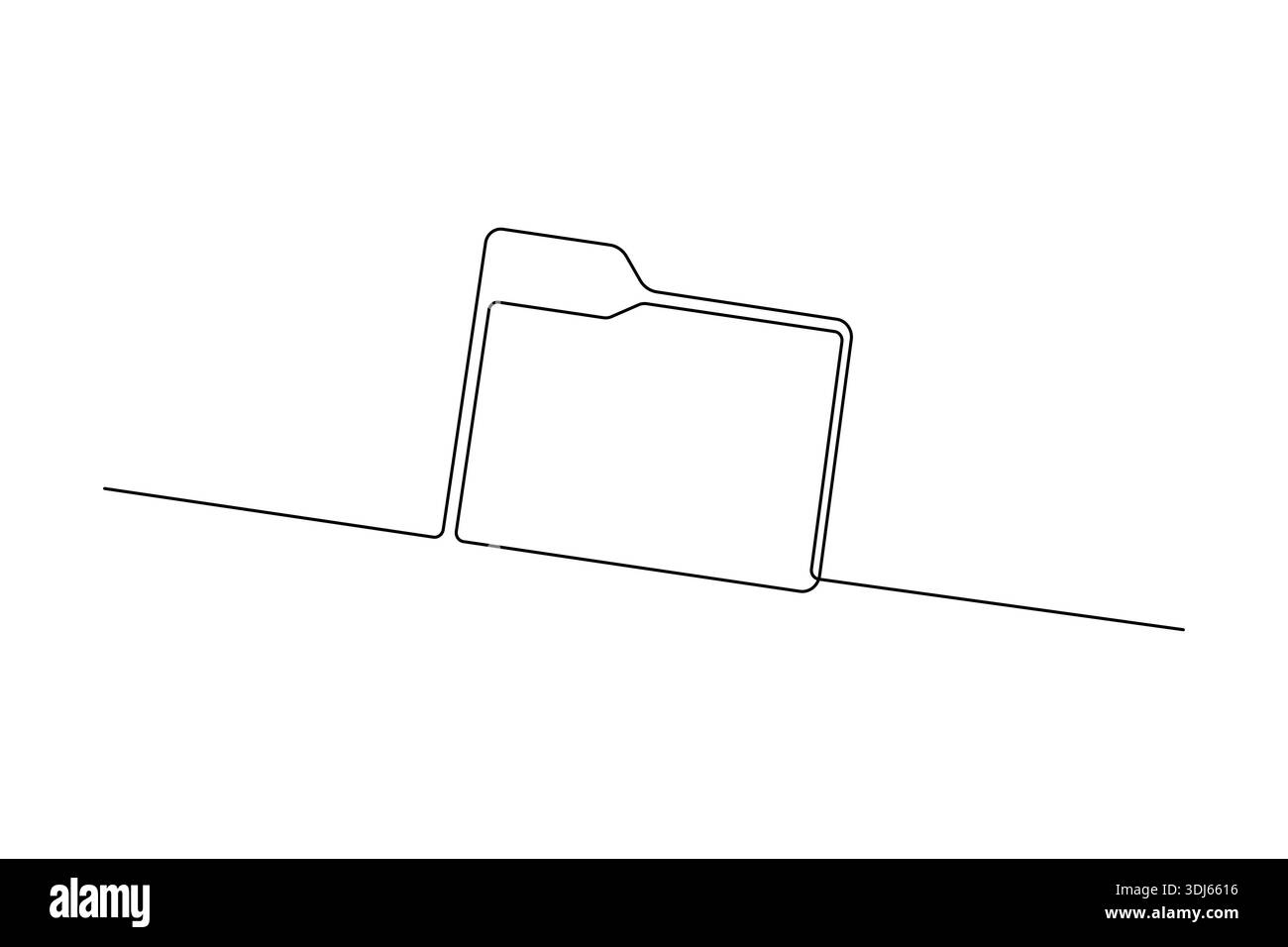 File folder one line art drawing vector for office supplies and ...