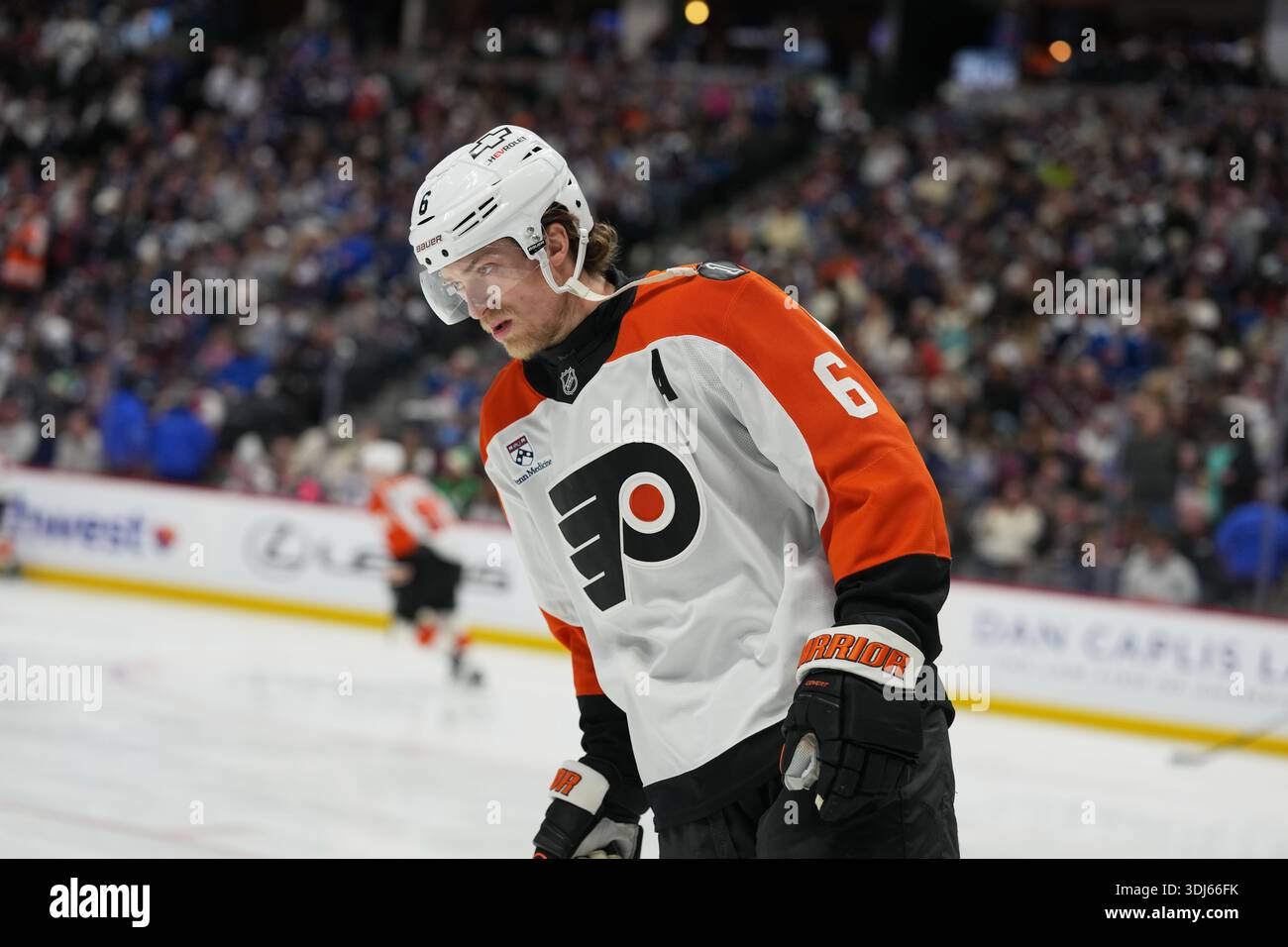 Philadelphia Flyers defenseman Travis Sanheim (6) in the first period ...