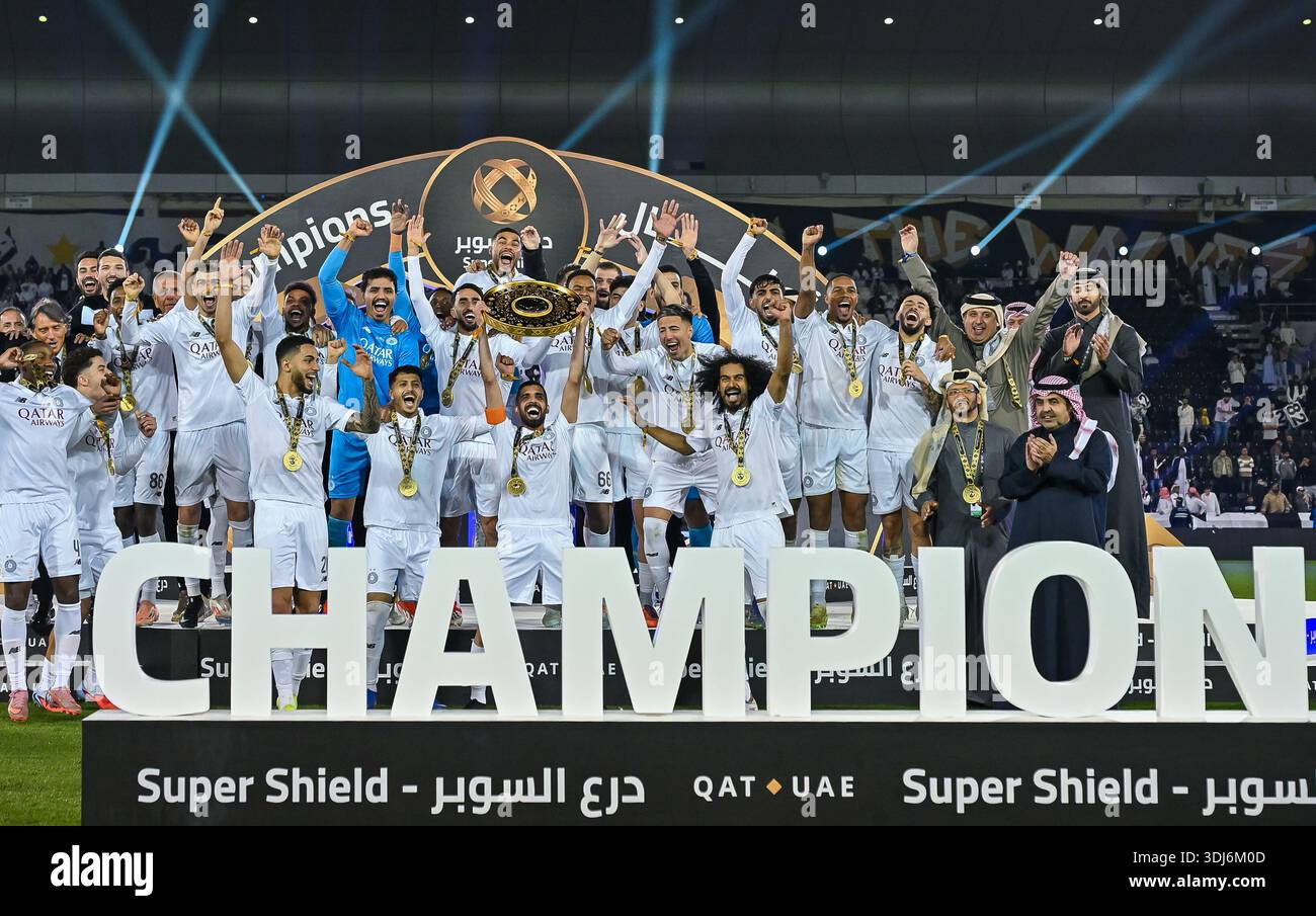 Doha, Qatar. 24th Jan, 2026. Al Sadd SC players celebrate with the ...
