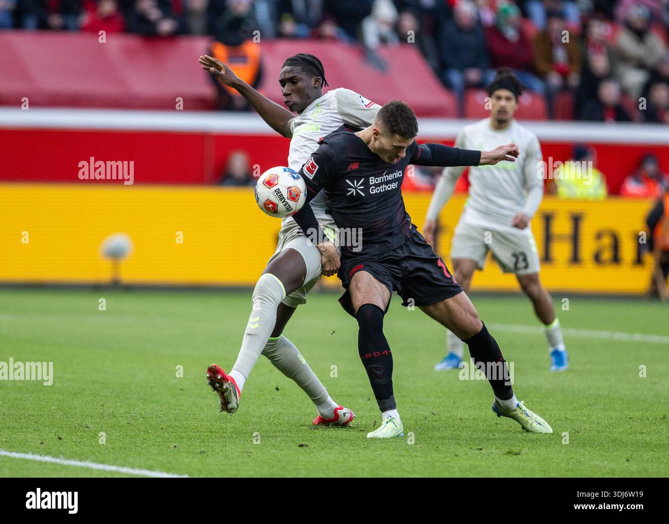 Leverkusen, Bayarena, 24.01.2026: Patrik Schick of Leverkusen (R ...