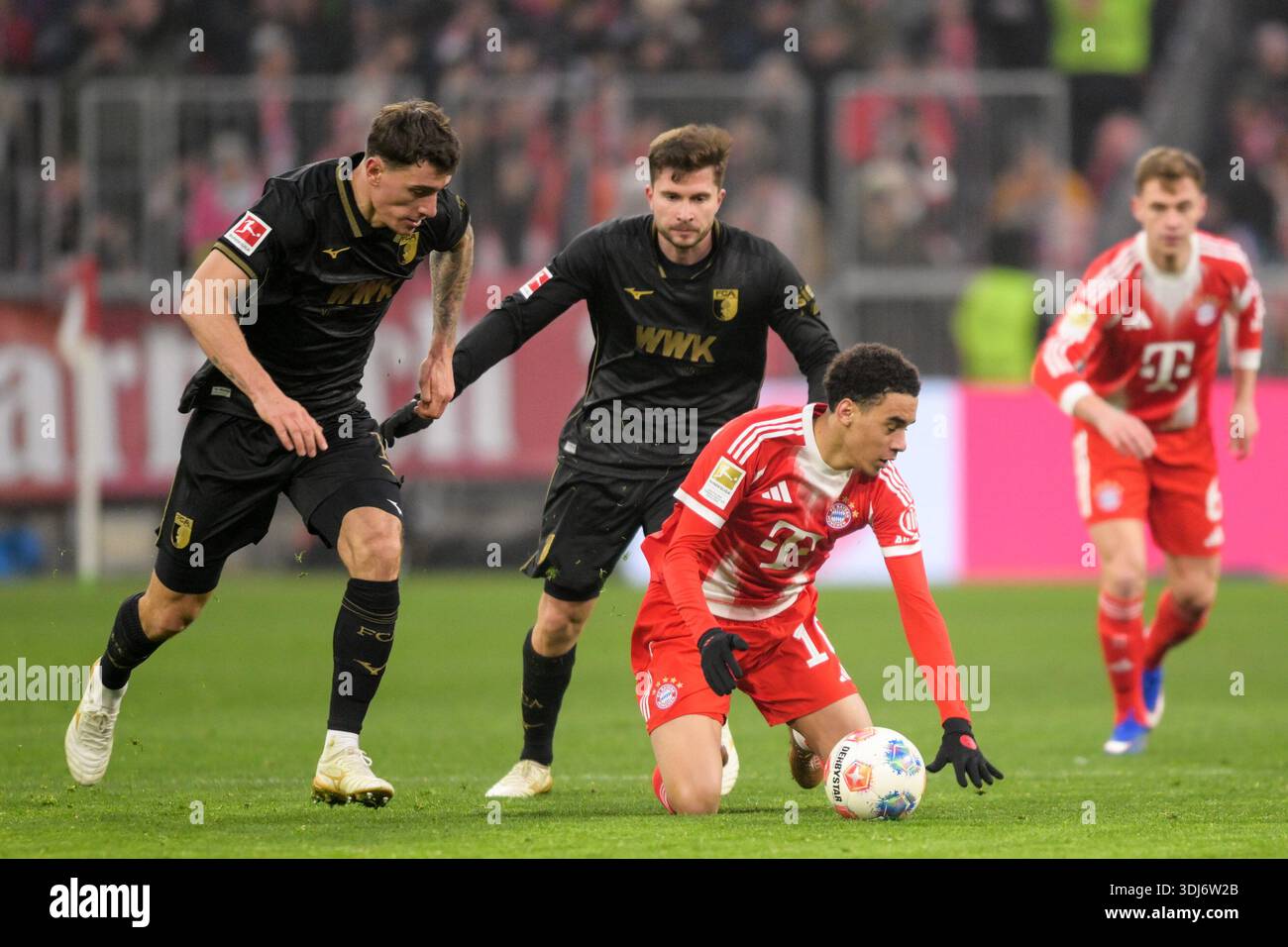 from left Cedric Zesiger, Elvis Rexhbecaj, Jamal Musiala (Bayern ...