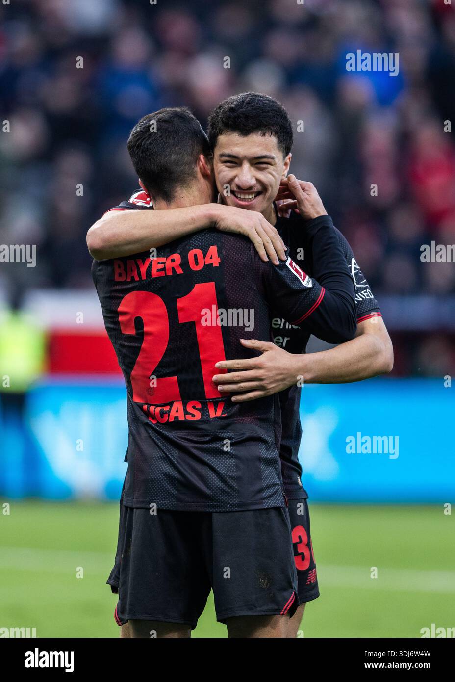 Leverkusen, Bayarena, 24.01.2026: Lucas Vazquez of Leverkusen ...