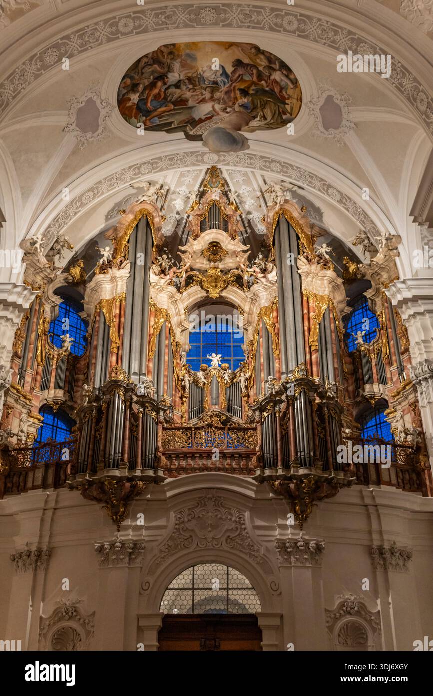 The Basilica of St. Martin in Weingarten, Germany, a monumental Baroque ...
