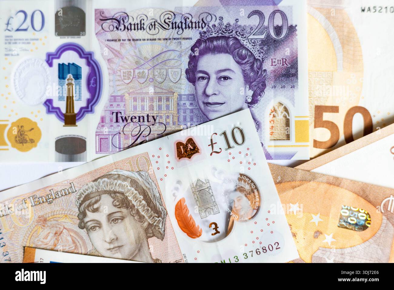 British pound and euro banknotes pictured, reflecting currency ...