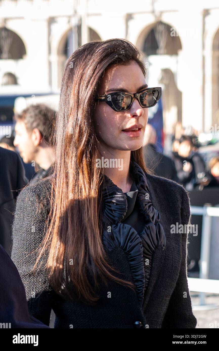 Anne Hathaway is seen at the funeral ceremony for the late Italian ...