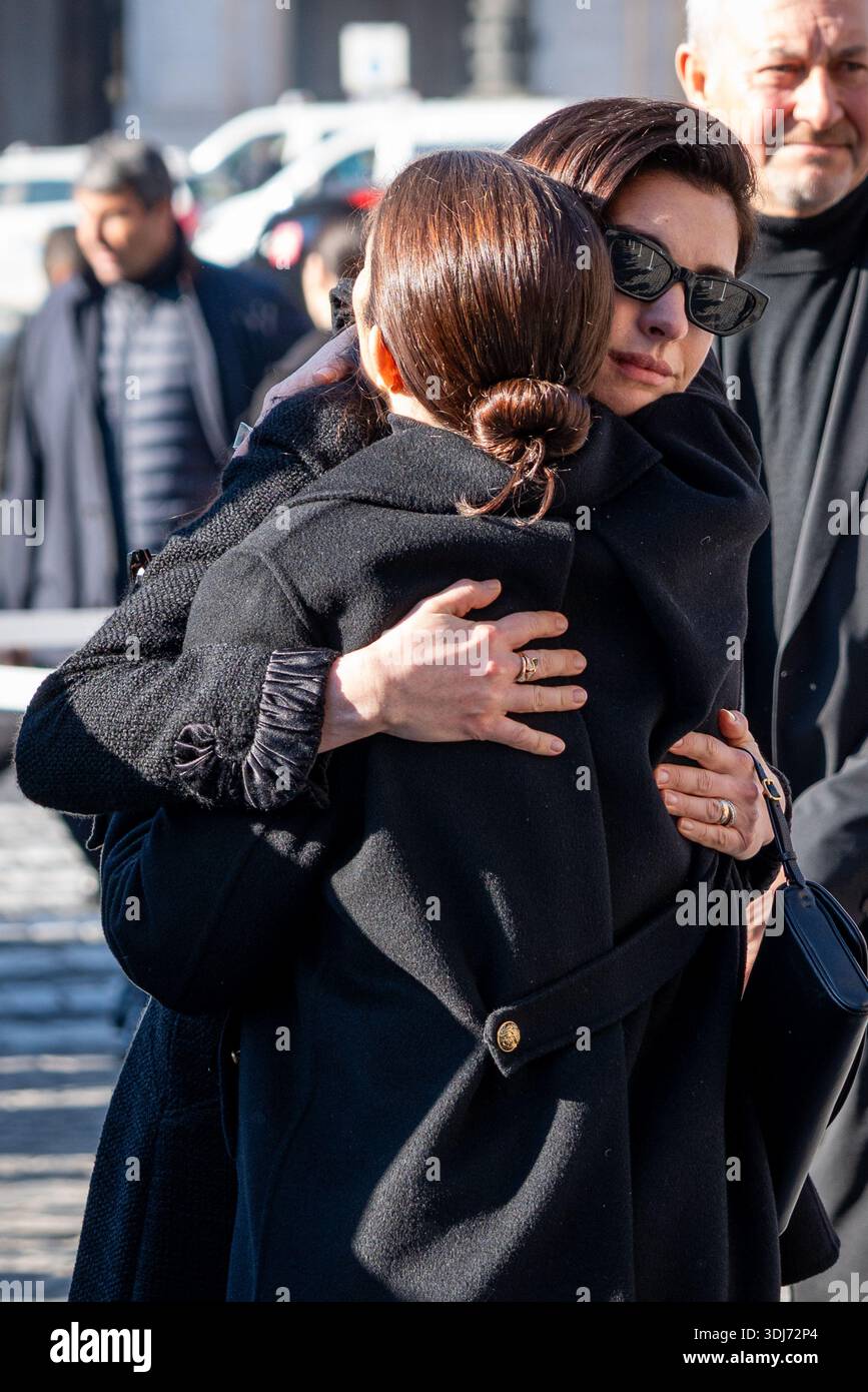 Anne Hathaway is seen at the funeral ceremony for the late Italian ...