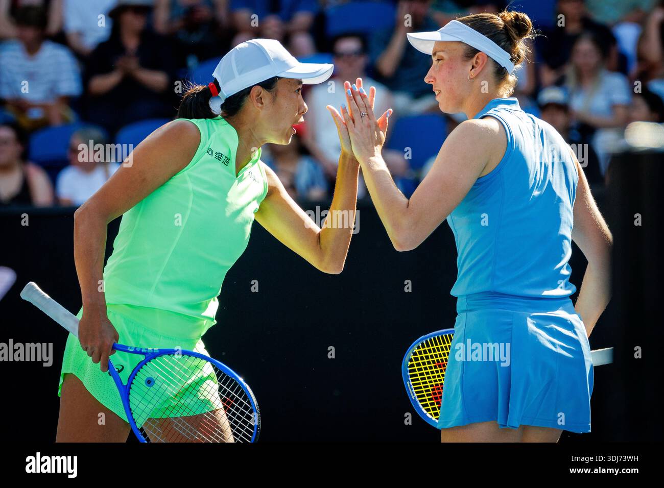 Belgium’s Elise Mertens/China’s Shuai Zhang during a Women’s Doubles ...