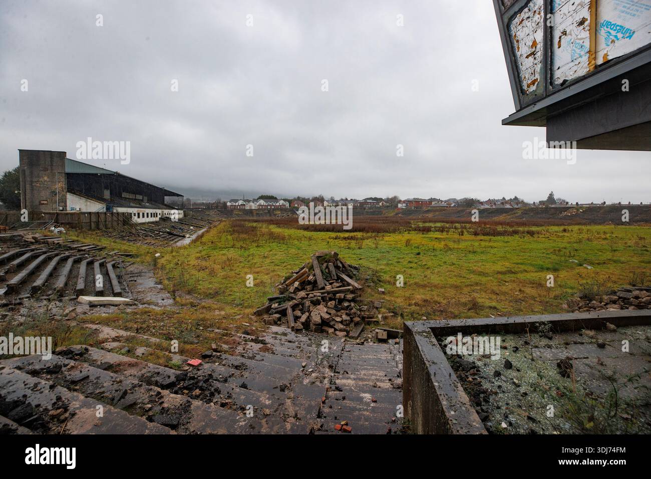 Broken concrete terracing at Casement Park, Belfast. Picture date ...