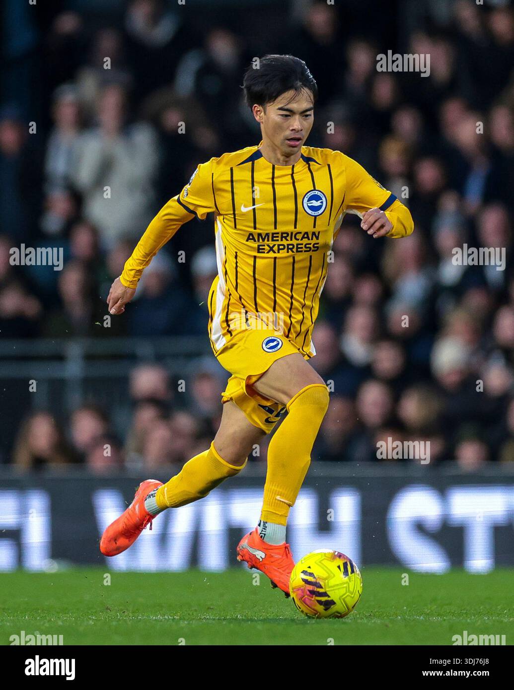 Brighton and Hove Albion's Kaoru Mitoma during the Premier League match ...