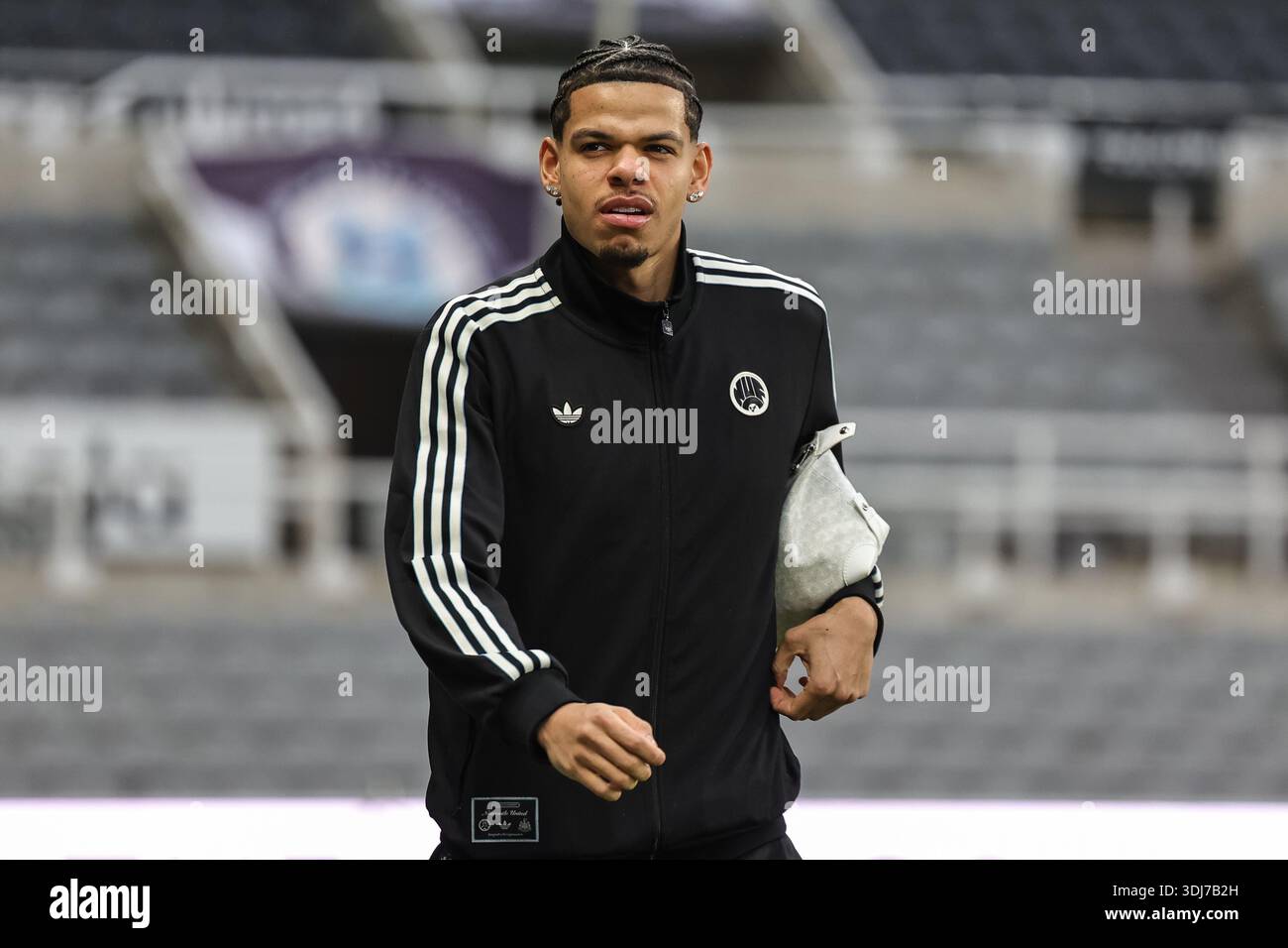 William Osula of Newcastle Untied arrives during the Premier League ...
