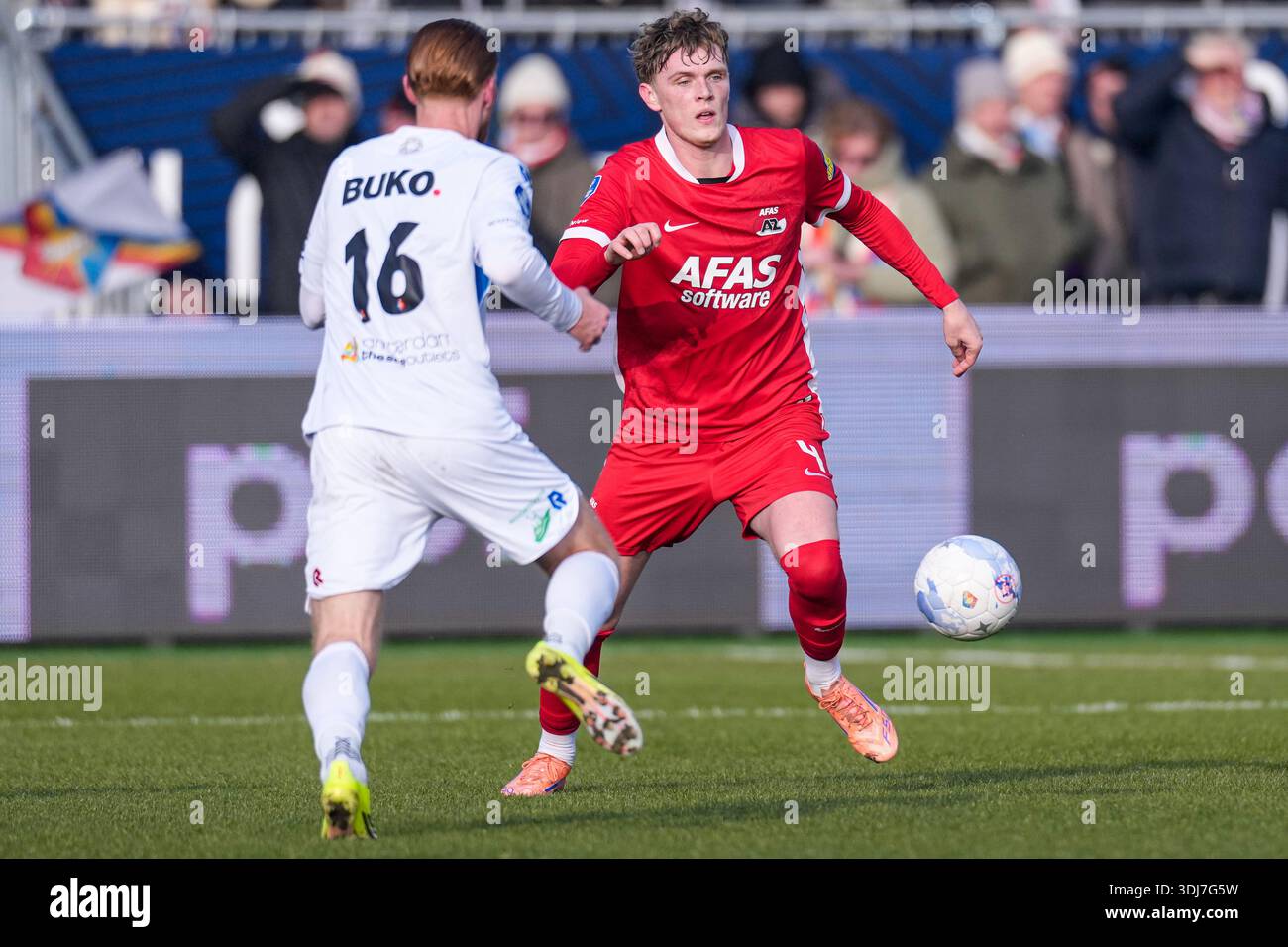 VELZEN ZUID, NETHERLANDS - JANUARY 25: Maxim Dekker of AZ Alkmaar ...
