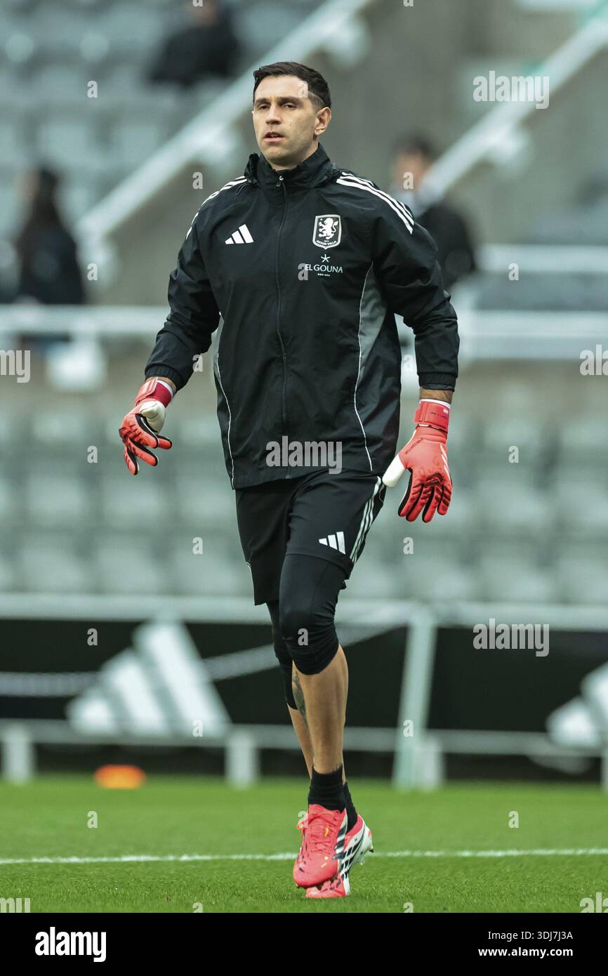 Aston Villa goalkeeper Emiliano Martinez in the pregame warmup session ...