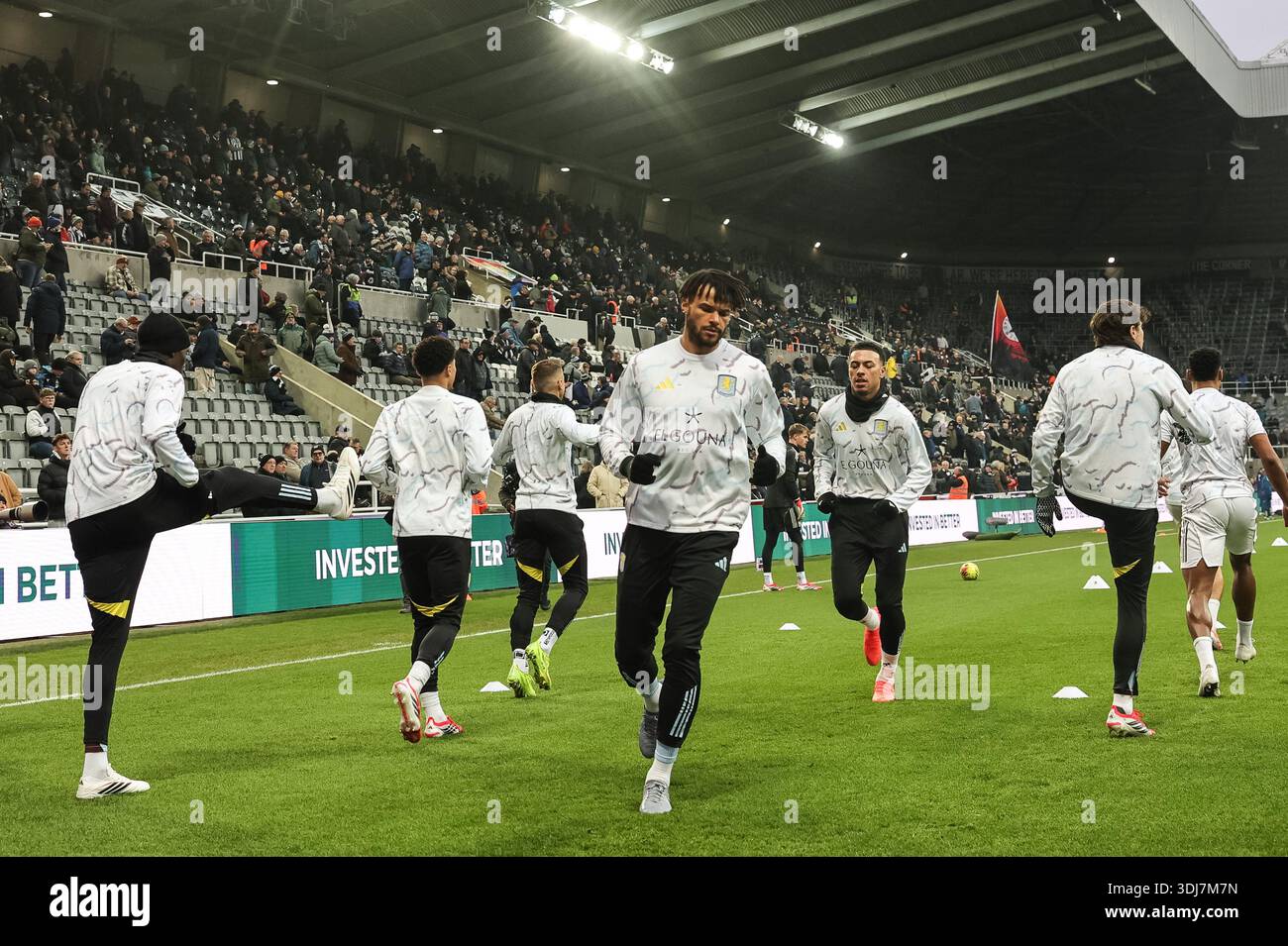 Tyrone Mings of Aston Villa in the pregame warmup session during the ...